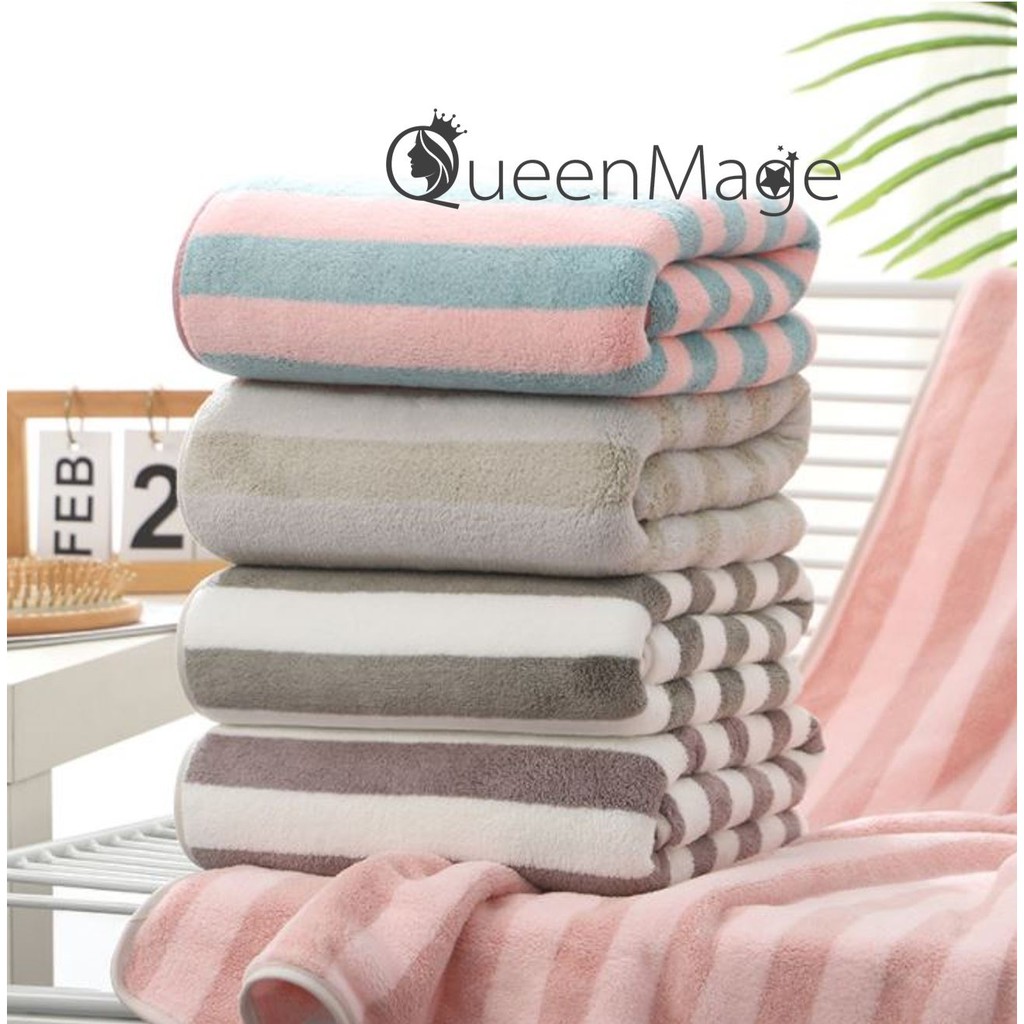 QueenMage Line Microfiber Towel Bath Towel Hotel Kain Tuala Mandi ...
