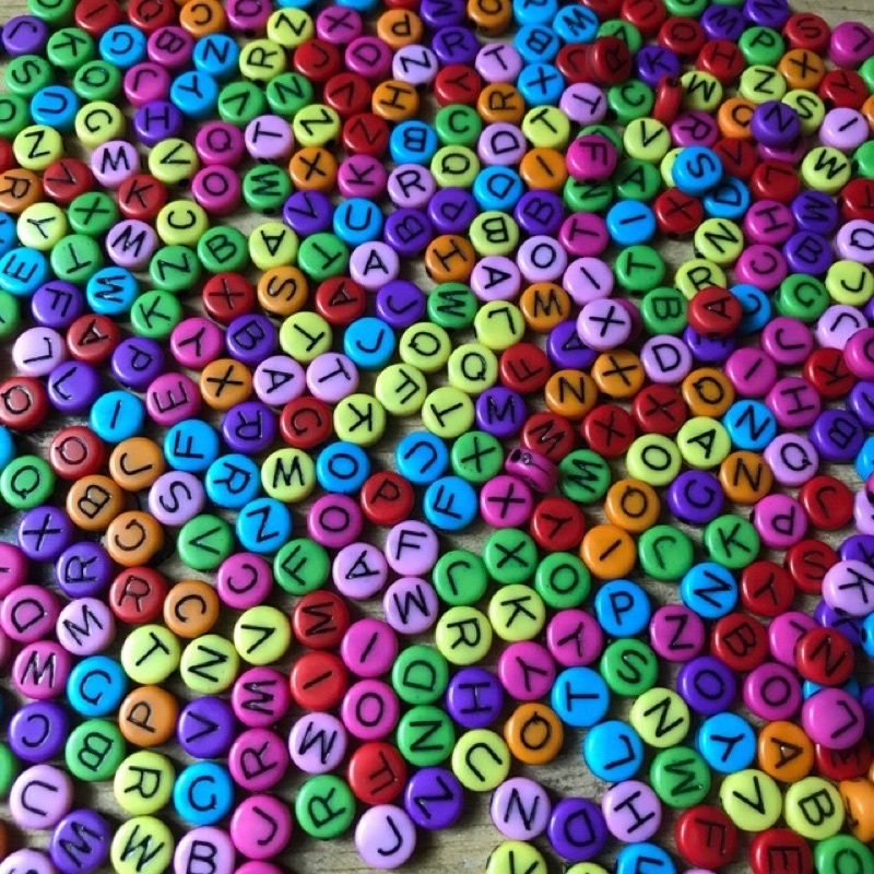Alphabet beads( Manik Huruf Bulat Colourful) | Shopee Malaysia