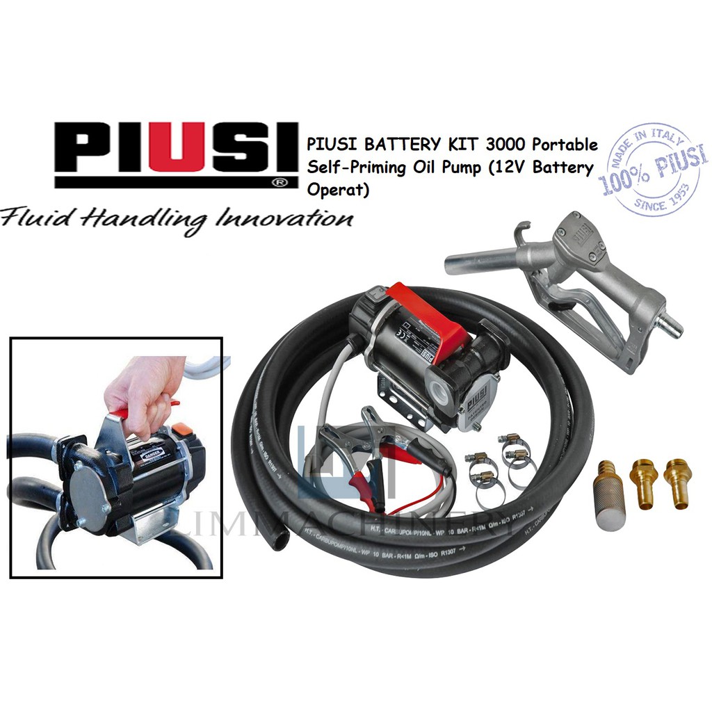 PIUSI BATTERY KIT 3000 Portable Self-Priming Oil Pump (12V / 24V ...