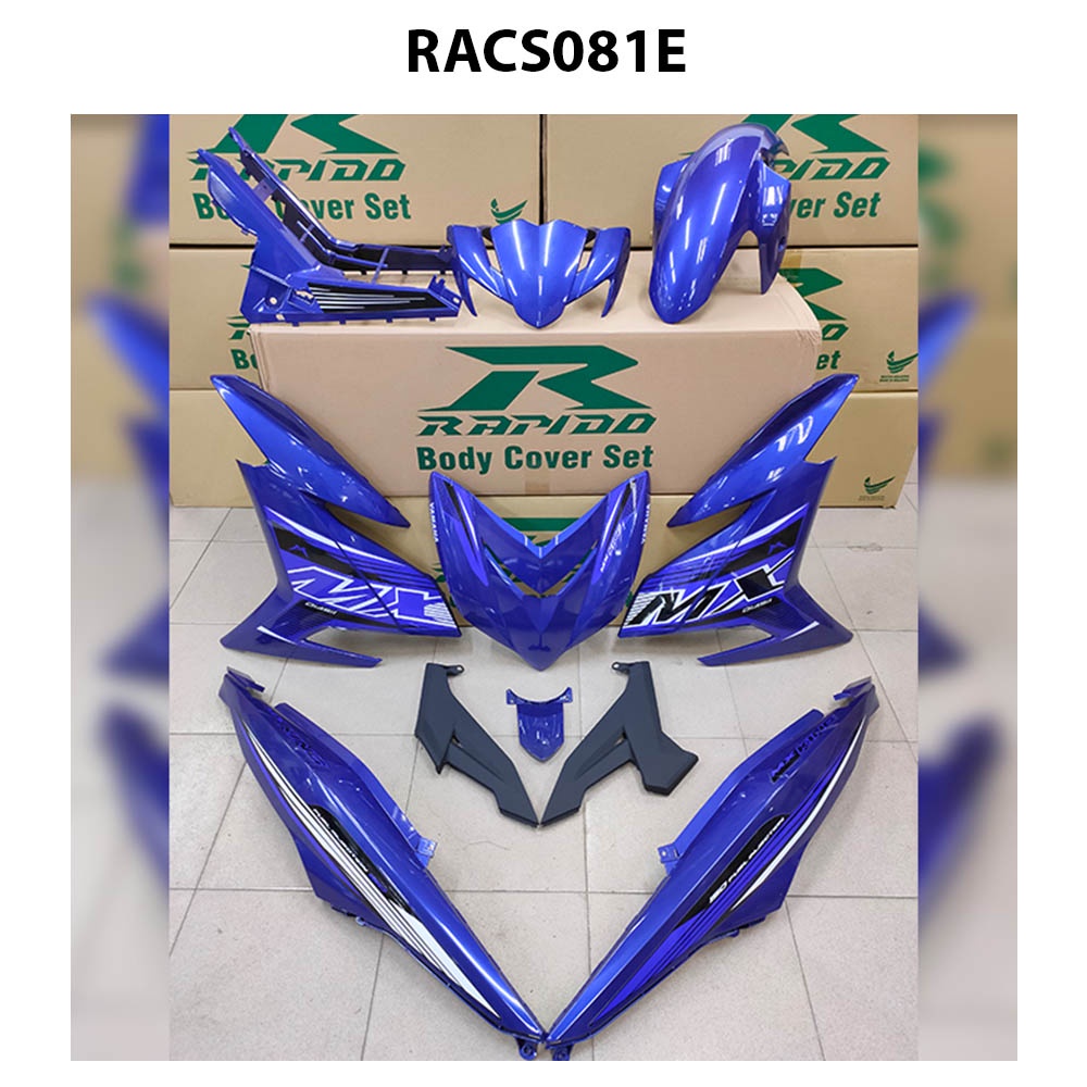 RAPIDO COVER SET Y15ZR V1/V2 MX KING-150 (17) BLUE (STICKER TANAM ...