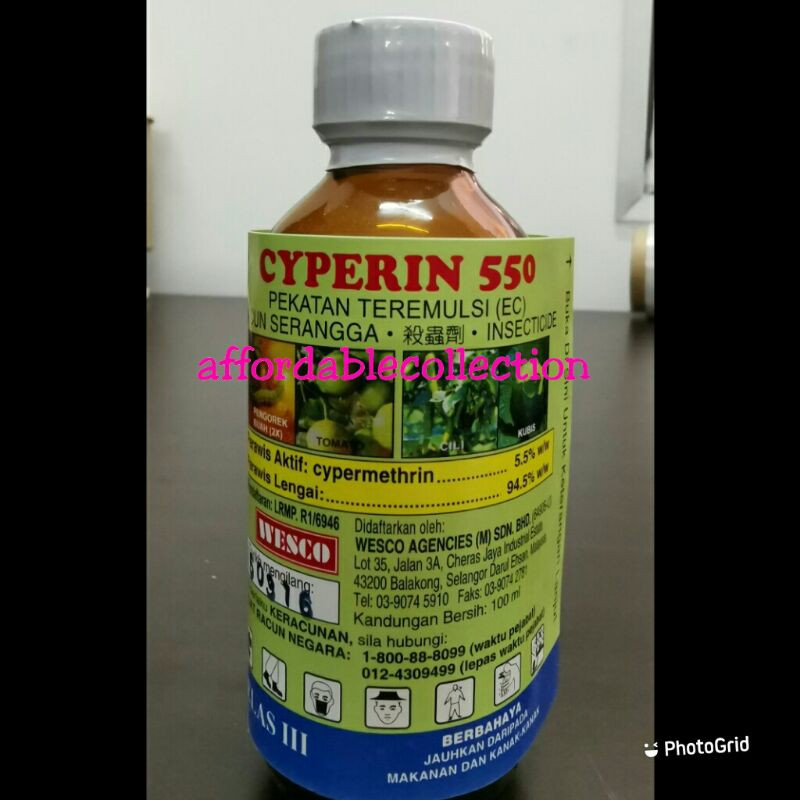 (SHZ) Wesco CYPERIN 550 Racun Serangga / Insecticide / 杀虫剂 (100ML) | Shopee Malaysia