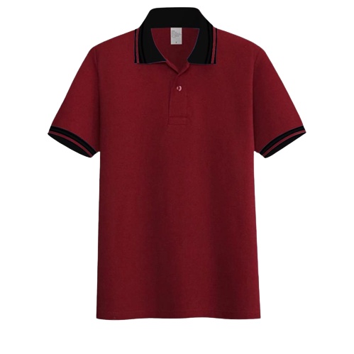 Plain Maroon polo shirt with combination collar | Men's collared t ...