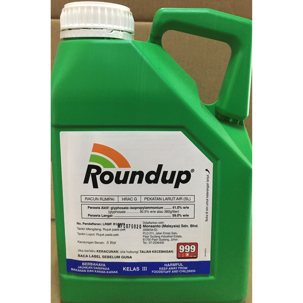 * ORIGINAL * Mosanto Round Up 4L / racun rumput / lalang & rumput ...
