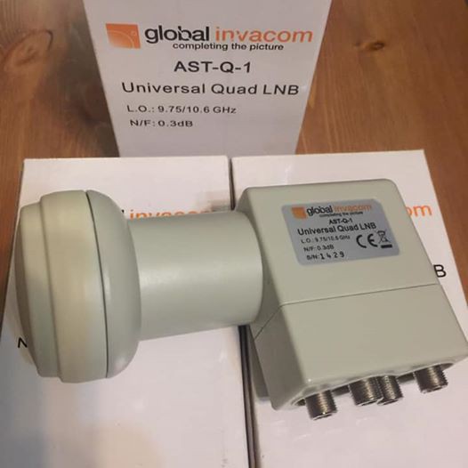 [Clear Stock]4K UHD receiver Global Invacom Universal Quad LNB AST-Q-1 ...