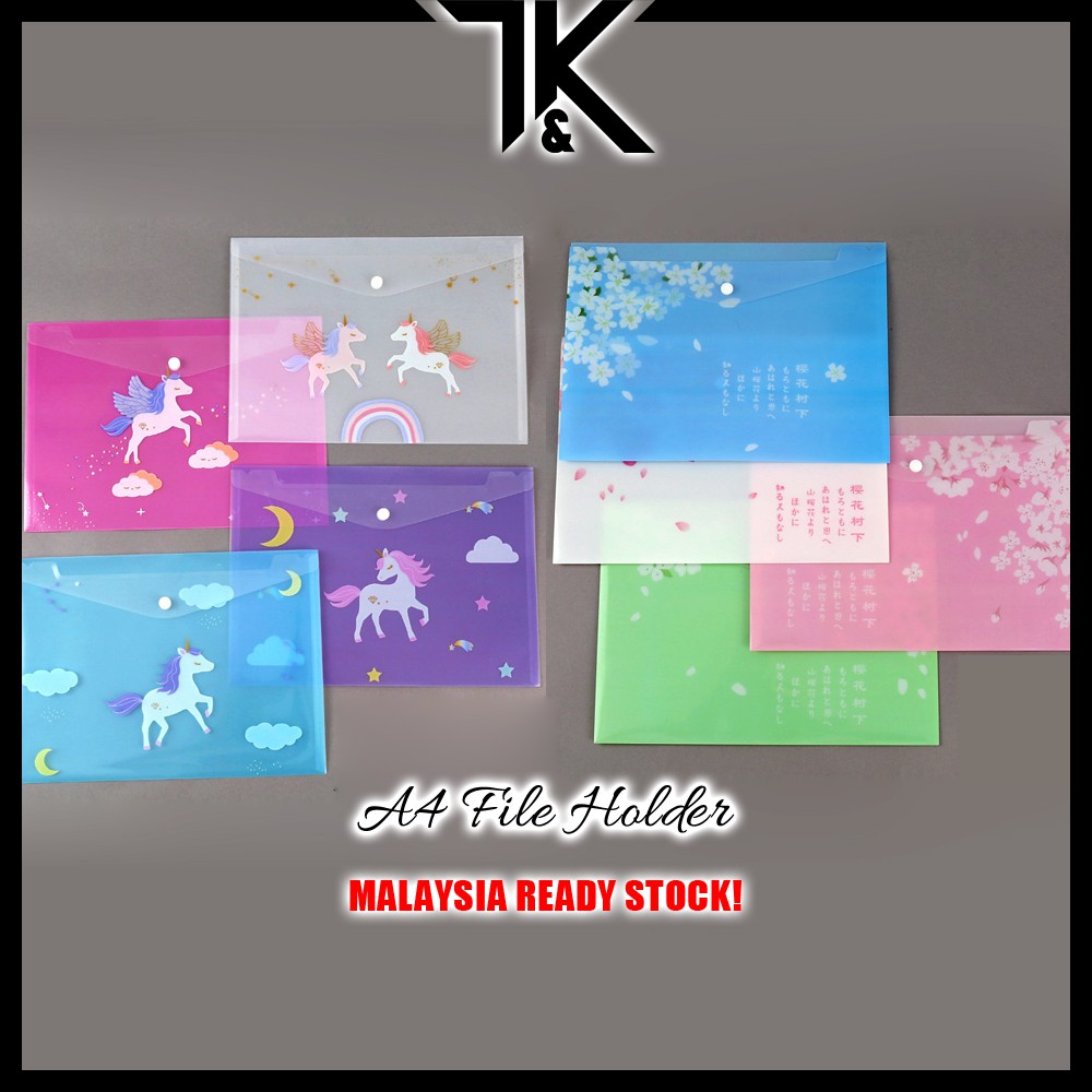 [LOCAL] Clear Unicorn A4 Paper File Folder Transparent A4 Holder Fail ...