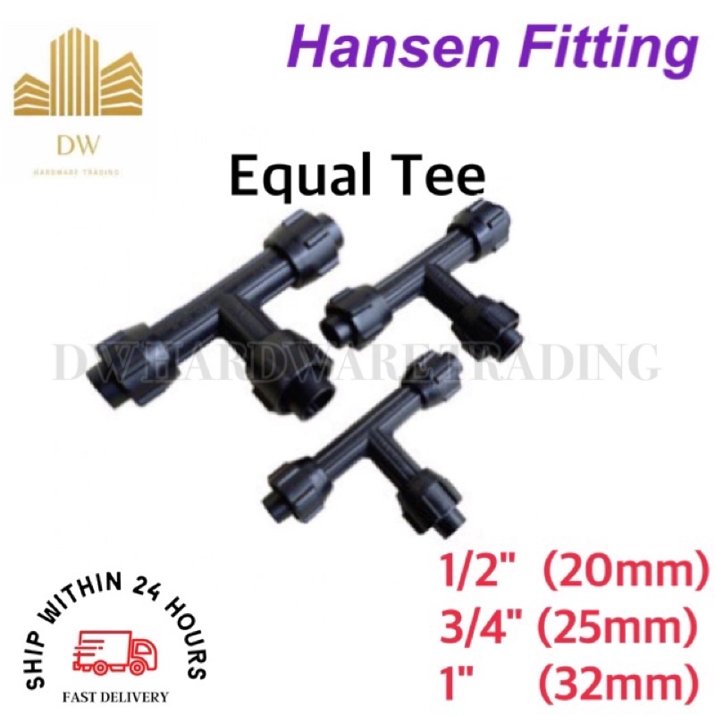 🔥Ready Stock🔥Hansen Fitting Equal Tee (For Poly,Poly Aluminium Pipe) 1/ ...