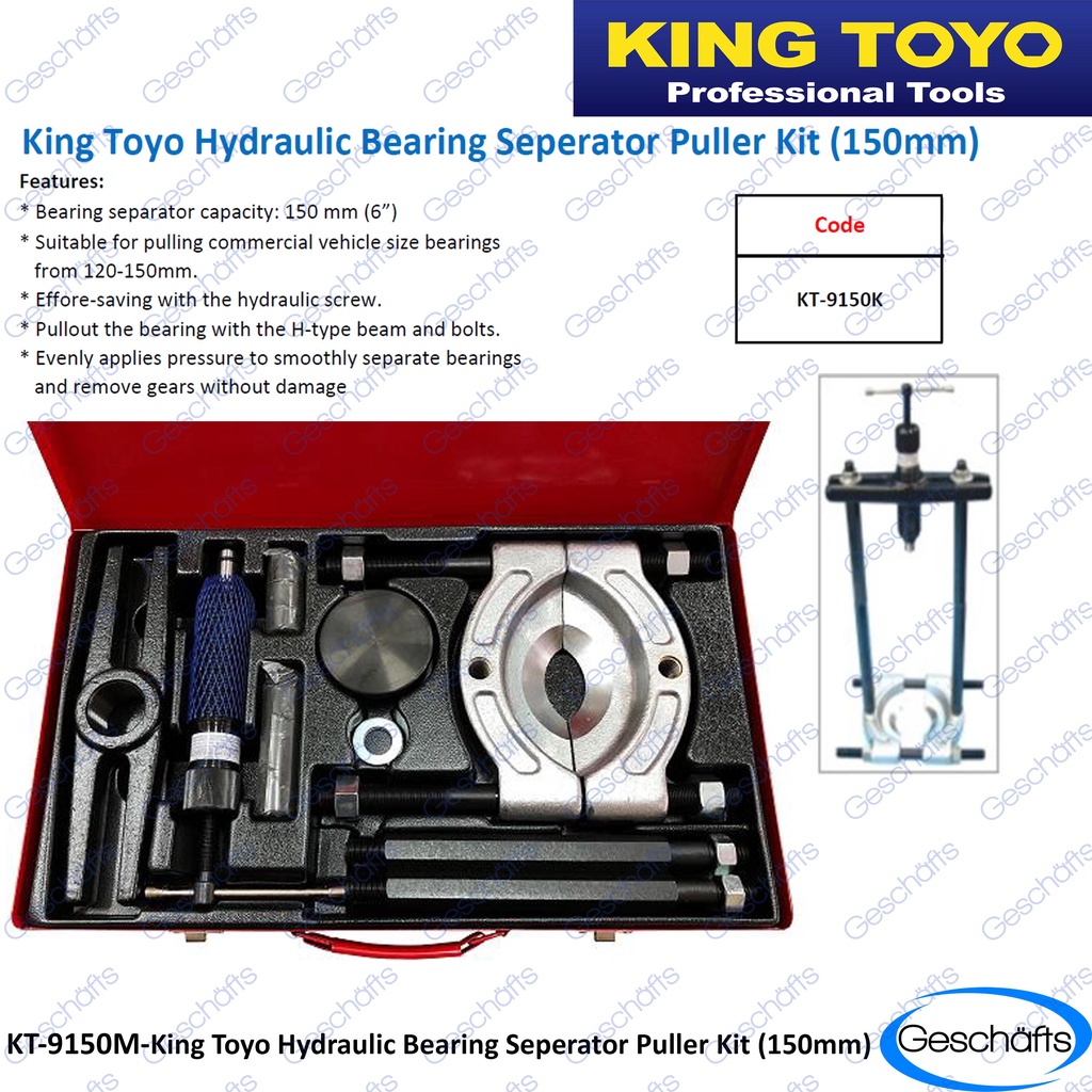 King Toyo Hydraulic Bearing Separator Puller Kit (150mm) | Shopee Malaysia