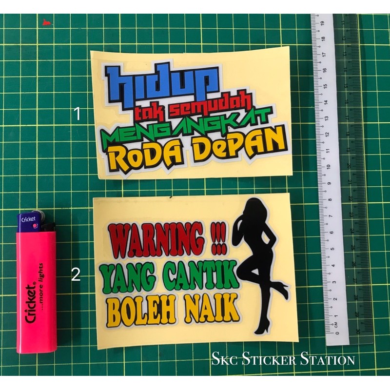 Sticker Cutting Ayat Perkataan (Warning Yang Cantik Boleh Naik/hidup ...