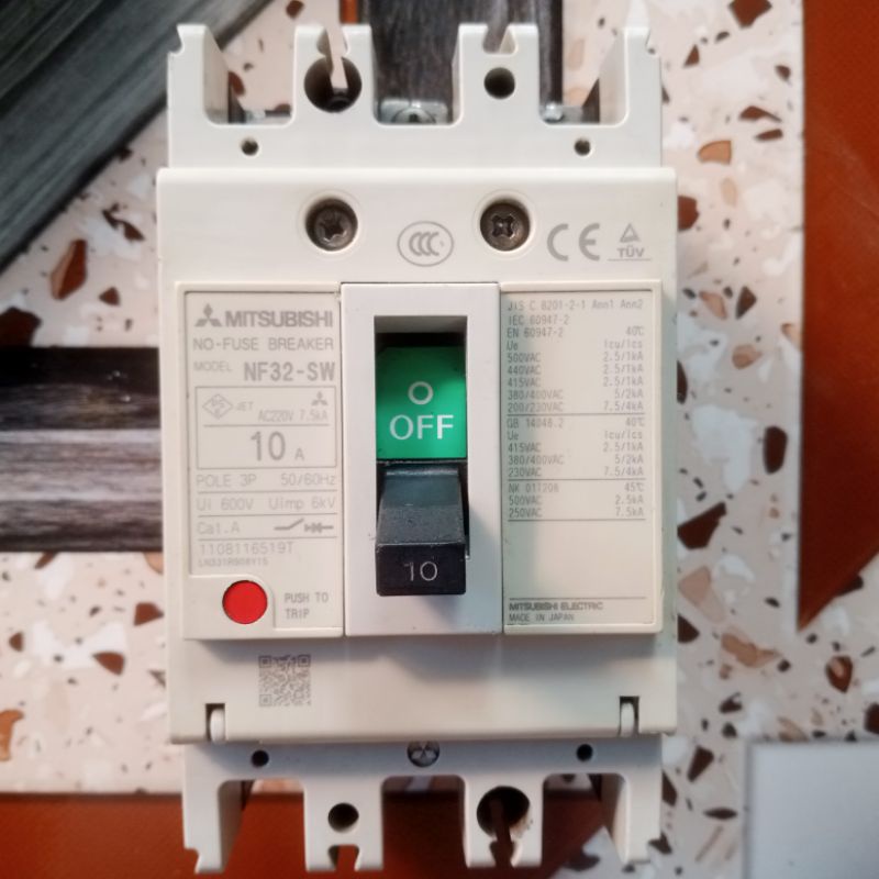 Mccb No Fuse Breaker NF32-SW 3P 10A 16A 20A 32A Mitsubishi | Shopee ...