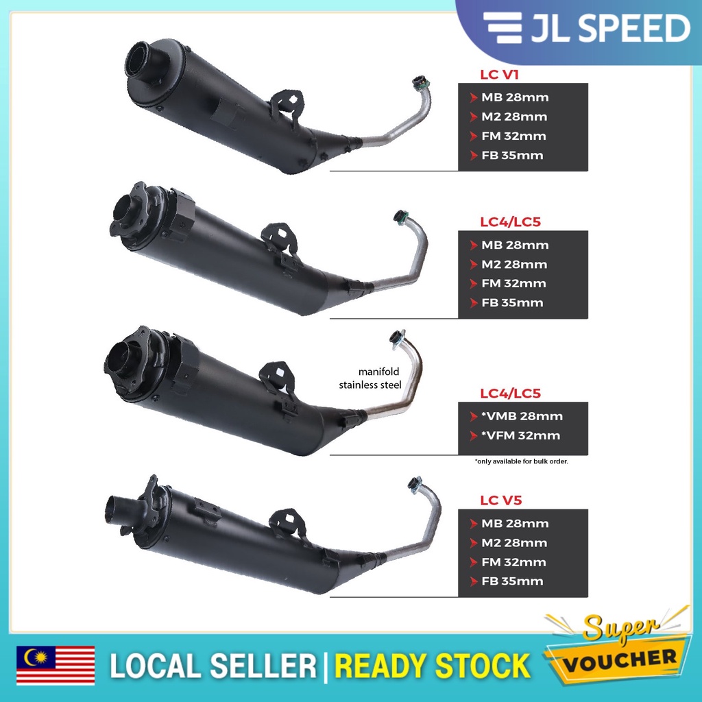 CJ IPOH 135LC LC135 V2 V3 V4 V5 V6 V7 MB / FM SLIP ON RACING EXHAUST ...