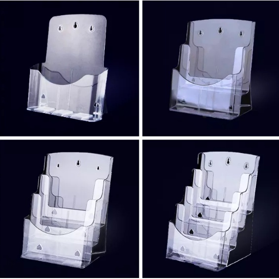 A4 1/2/3/4 Tiers Acrylic Brochure Display Holder Racks Stand To Insert ...