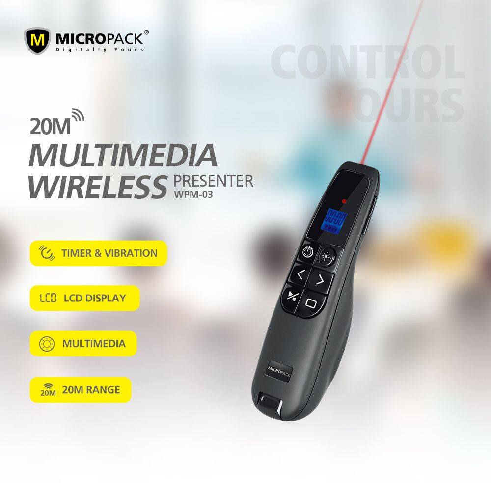 MICROPACK Multimedia Wireless Presenter POINTER TIMER (WPM-03) | Shopee ...