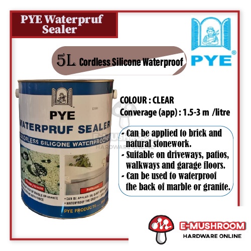PYE Waterpruf Sealer Cordless Silicone Waterproof - 5 Litre | Shopee ...