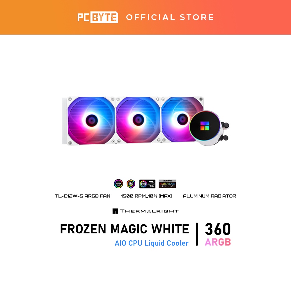 Thermalright Frozen Magic 360 ARGB White AIO Liquid CPU Cooler PCByte ...