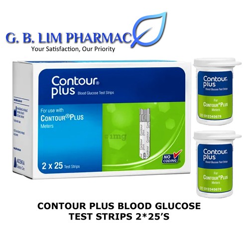 (EXP: 31-JULY-2025) CONTOUR PLUS TEST STRIP 25 PIECES X 2 BOTTLES ...