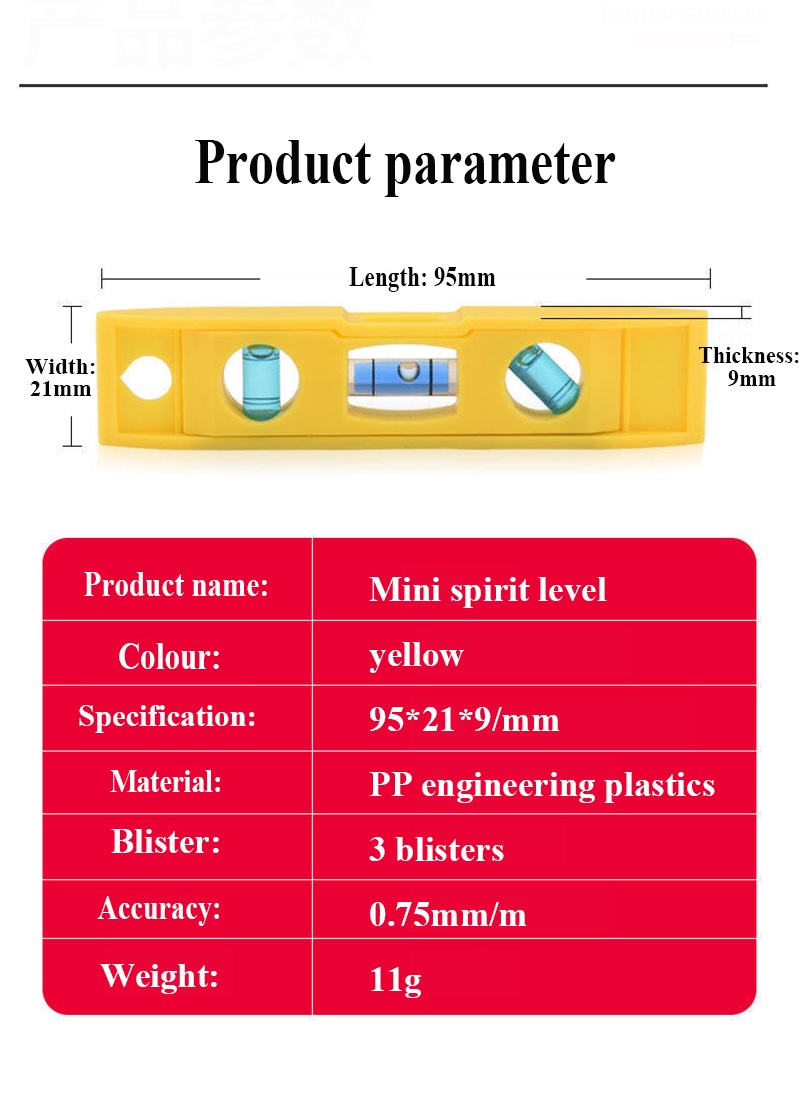 (Ready Stock)Key Chain Level Horizontal Ruler 3 Bubble Spirit Level ...
