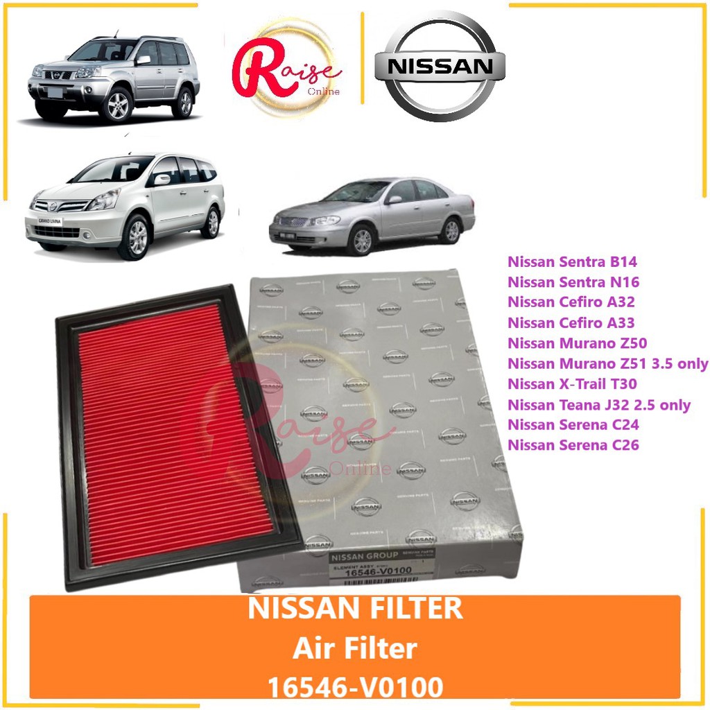 Engine Air Filter Nissan Sentra B14 N16 X-Trail T30 Cefiro A32 A33 ...