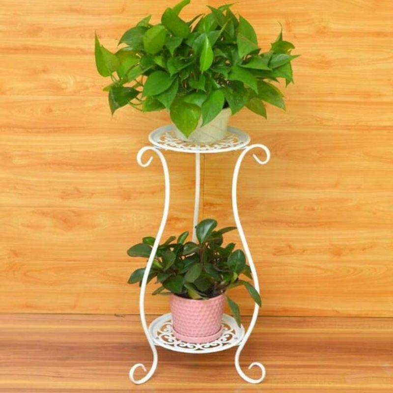 FLOWER POT RACK 003 TWO-LAYER ELEGANT METAL PLANT STAND RAK BUNGA ...