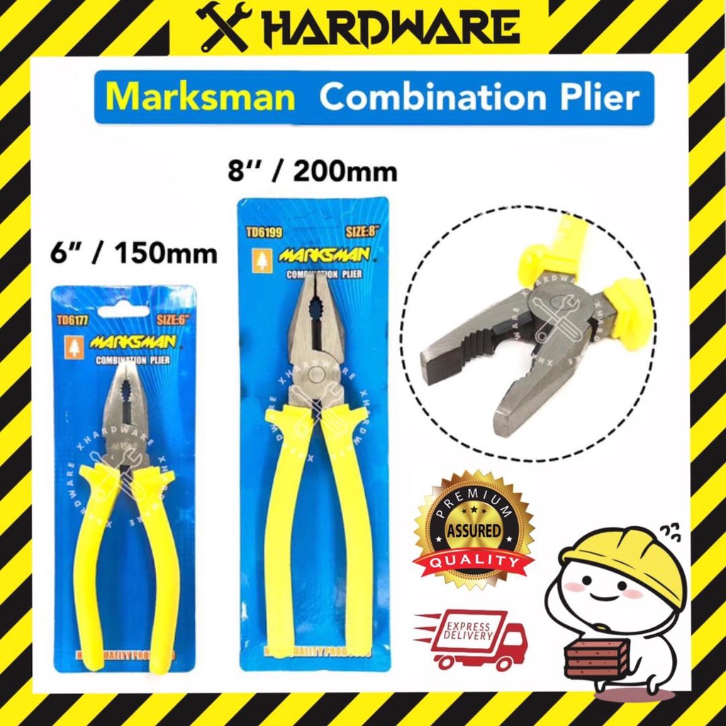 6” / 8" Marksman Heavy Duty Combination Plier/Combination Plier/Player ...