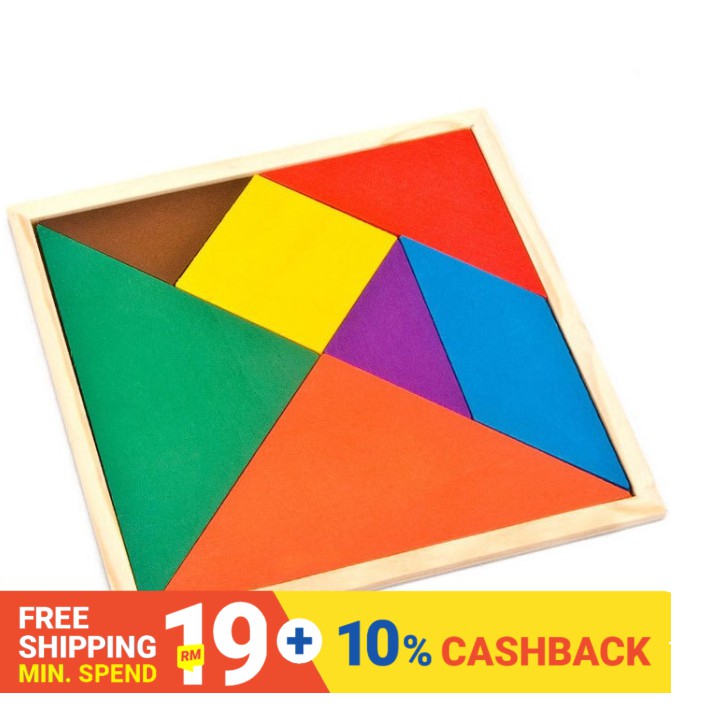 Wooden Triangle Jigsaw Puzzle Mental Developmental Toy Wooden Triangle ...