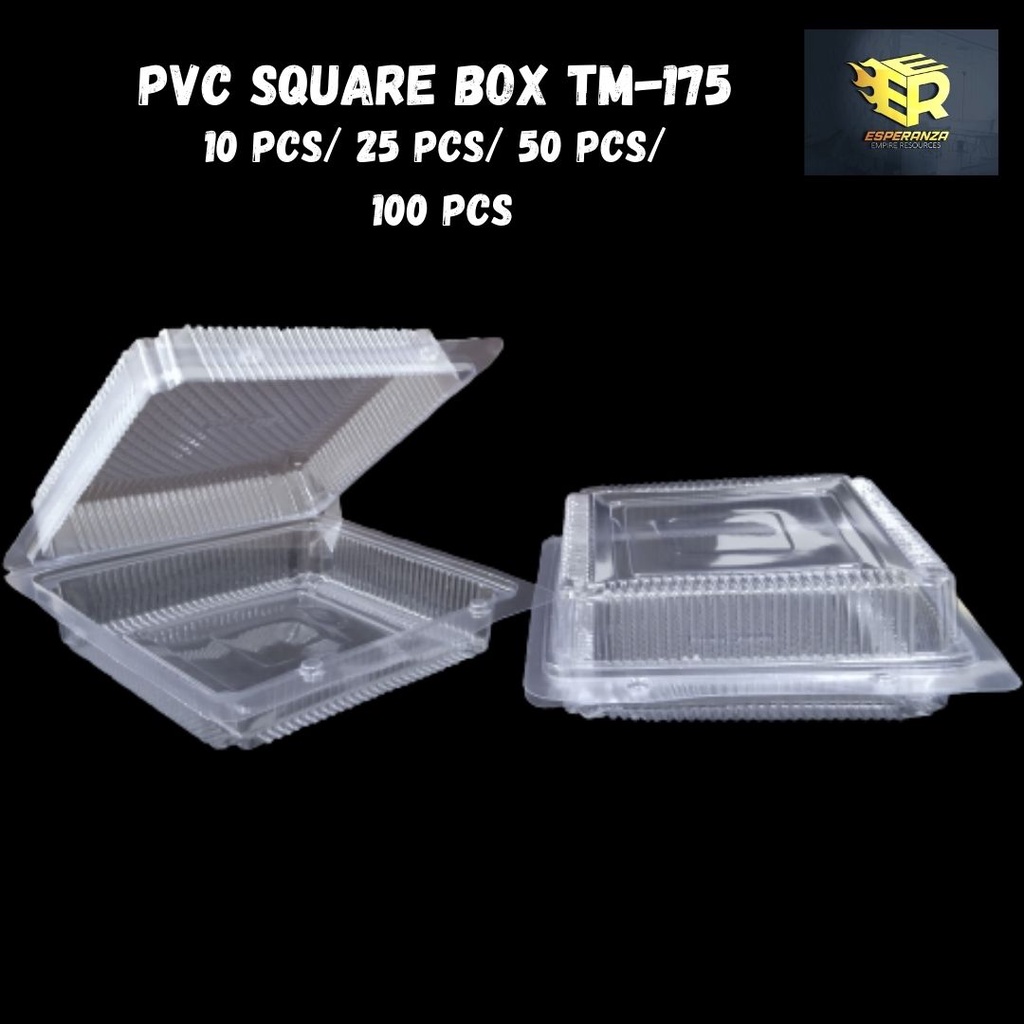 [10PCS & 25PCS] PVC SQUARE BOX TM 175 /BEKAS KUIH JERNIH/BEKAS KUIH ...