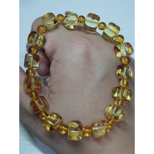 Flower Amber Cubic 8mm woth Certificate Natural Crystal Bracelet ...