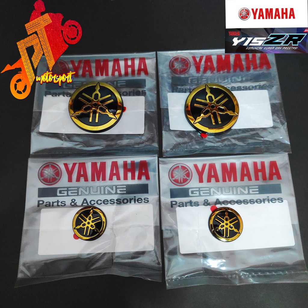 Yamaha Y15ZR Y15 Lc 135 V6 Gold / Chrome 3D Logo Timbul Emblem Logo ...