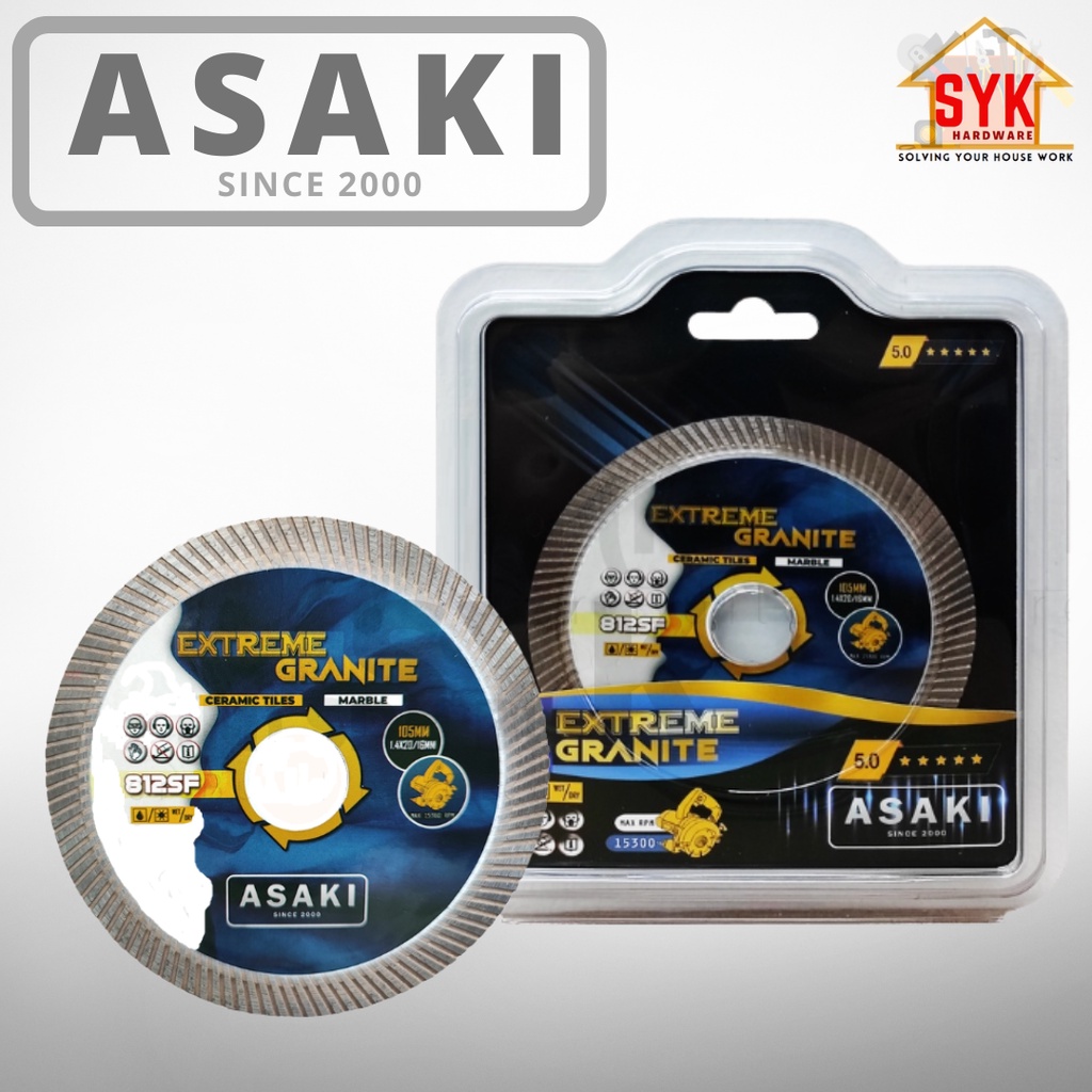SYK ASAKI 812SF 4" (105mm) Extreme Granite Ceramic Tiles Marble Diamond ...