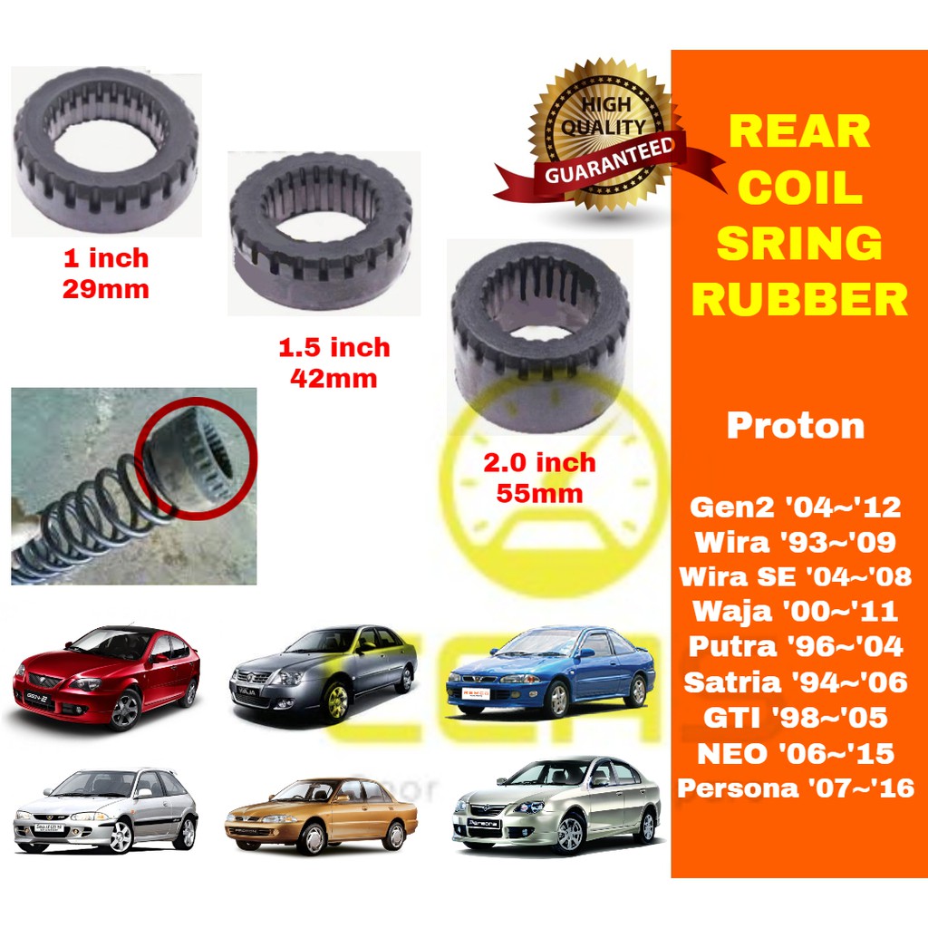 Coil Spring Rubber Rear - Gen2 Wira Waja Putra Satria GTI NEO Persona ...