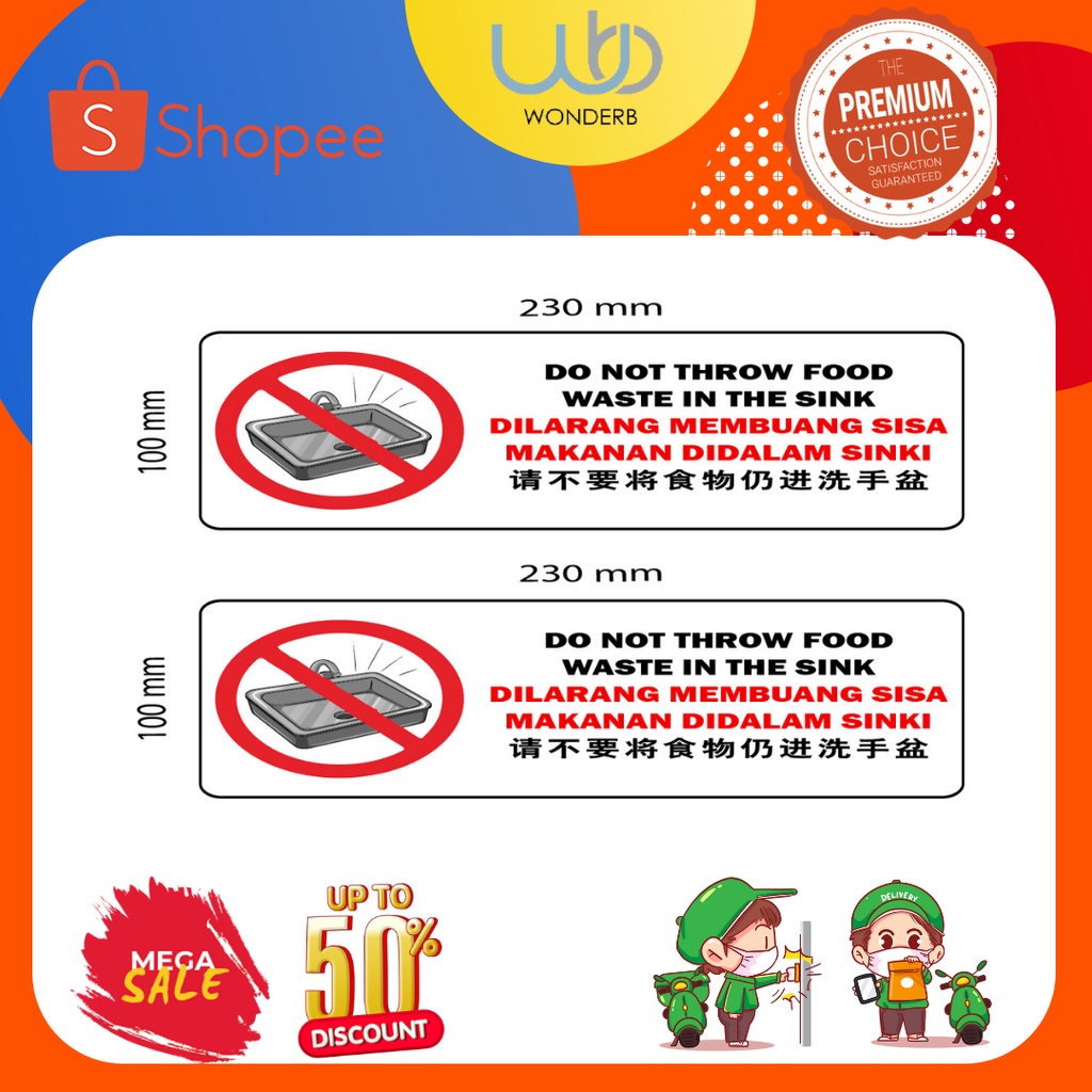 DO NOT THROW FOOD WASTE IN THE SINK / DILARANG MEMBUANG SISA MAKANAN ...