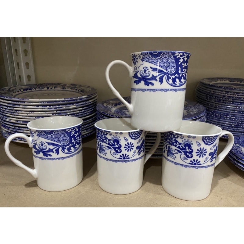 Spode Blue Italian Brocato 12 oz Mugs | Shopee Malaysia
