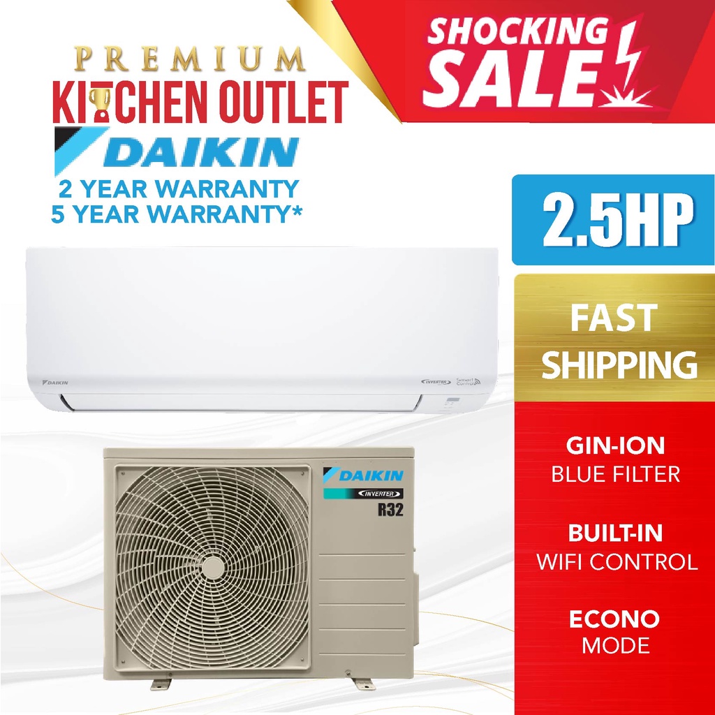 Daikin 1.0HP - 4.0HP R32 Standard Inverter Air Cond | FTKF Series | FTKF25BV | FTK35BV | FTKF50A ...