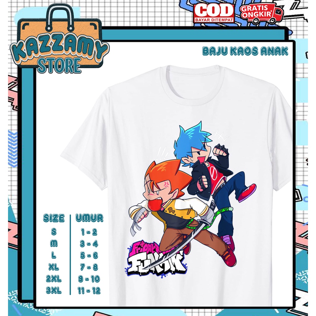 3d Children's T-shirt FNF Friday Night Funkin Boyfriend Pico Bodyguards ...