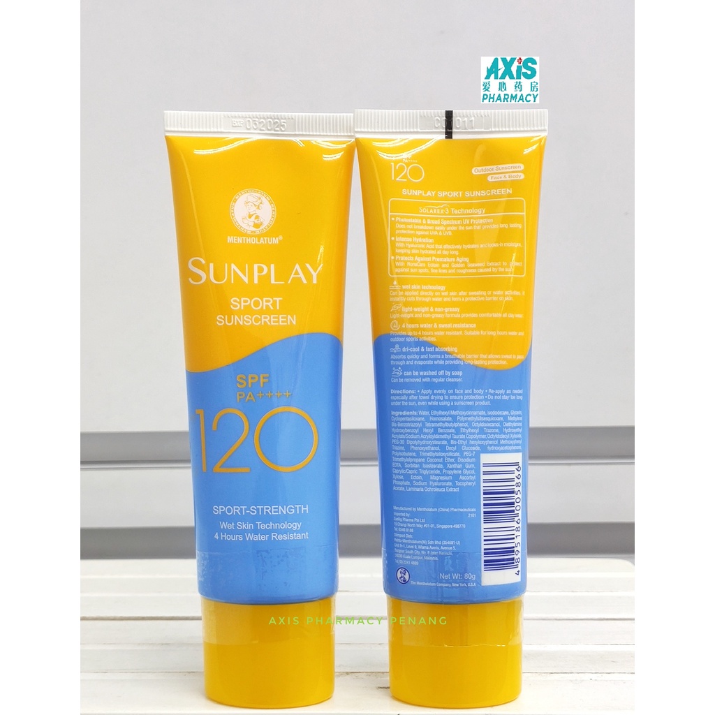 Mentholatum Sunplay Sport Sunscreen SPF PA++++ 120 SPORT STRENGTH ...
