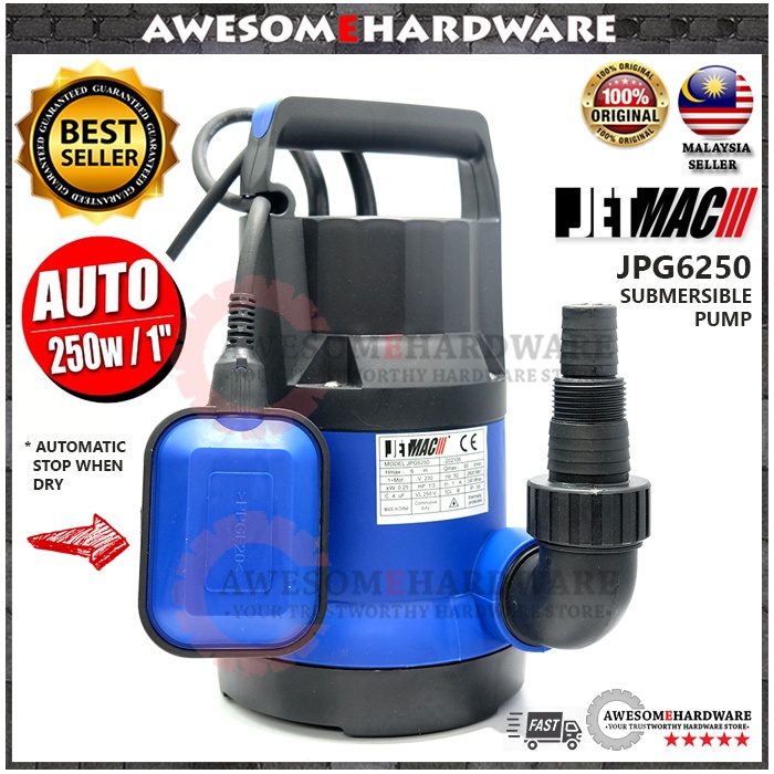 JETMAC JPG6250 250W PVC SUBMERSIBLE PUMP WATER PUMP FOR FOUNTAIN POND ...