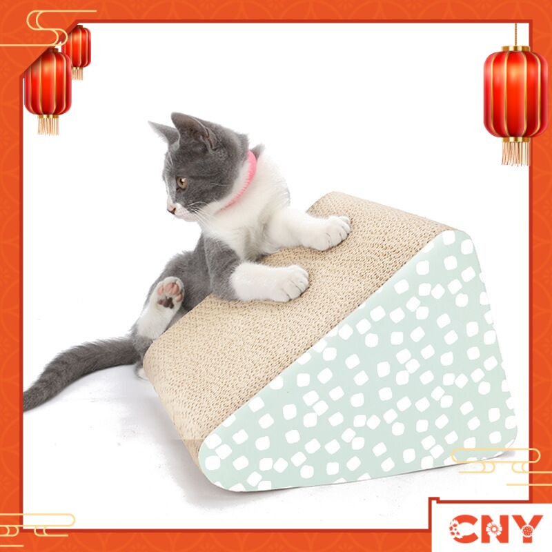 Classic Triangle Scratching Scratcher Cardboard Bed Mainan Kucing ...