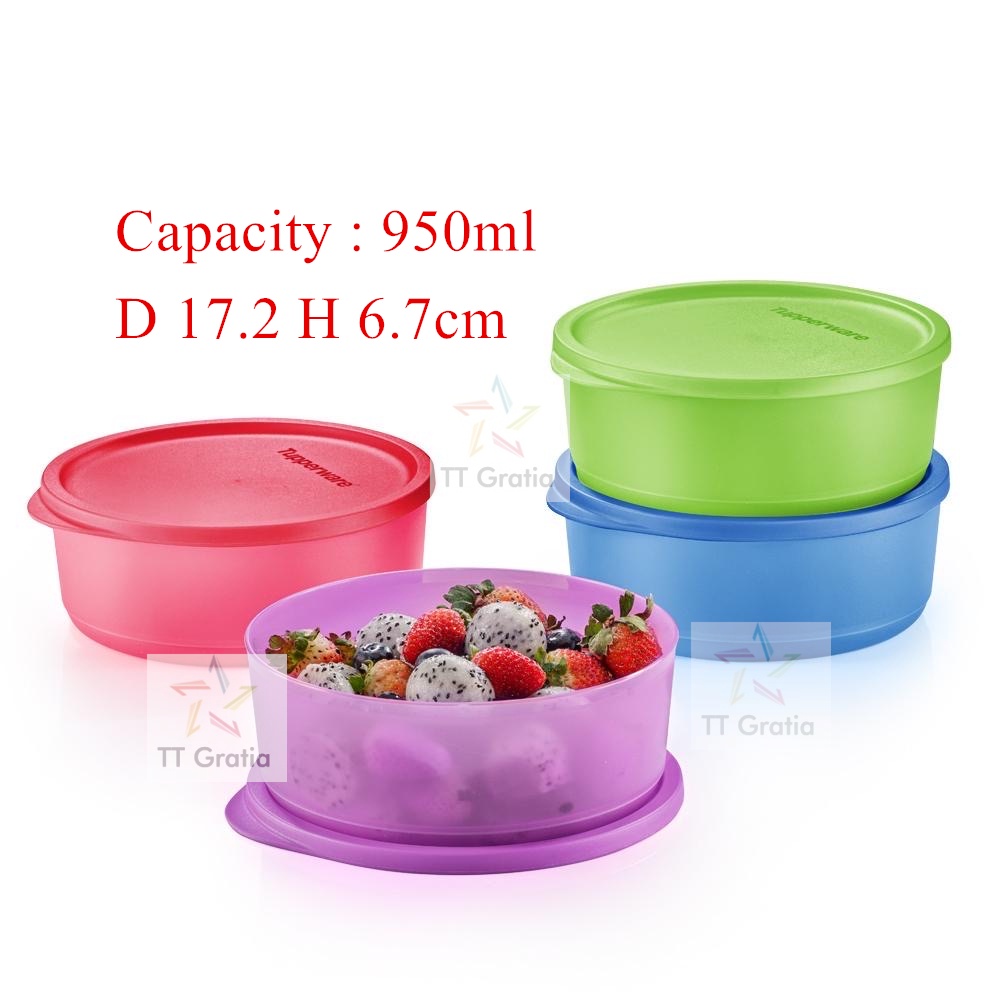 Original Tupperware Summer Fresh Round Small 950ml/ Food storage/ Food container/ bekas murah ...