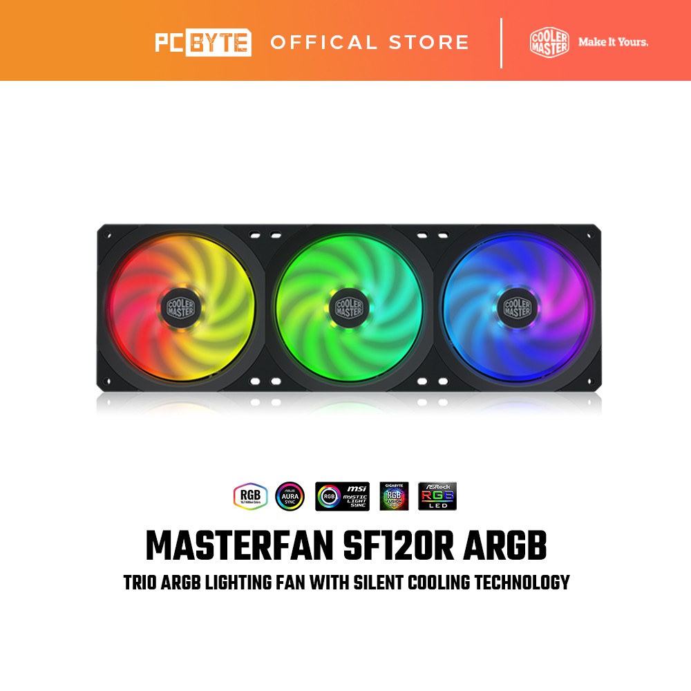 Cooler Master MasterFan SF360R Addressable RGB Triple 360mm Fan ...