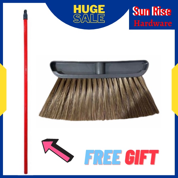 Soft Plastic Nylon/PVC Broom Head Soft Hard Penyapu Lantai Bulu Nylon ...