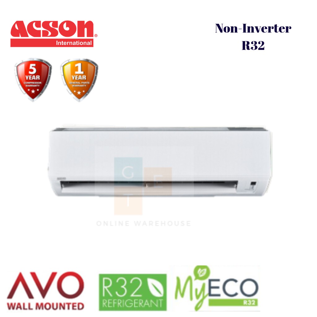 Acson 1.0hp-2.5hp AVO series non-inverter R32 wall mounted air ...