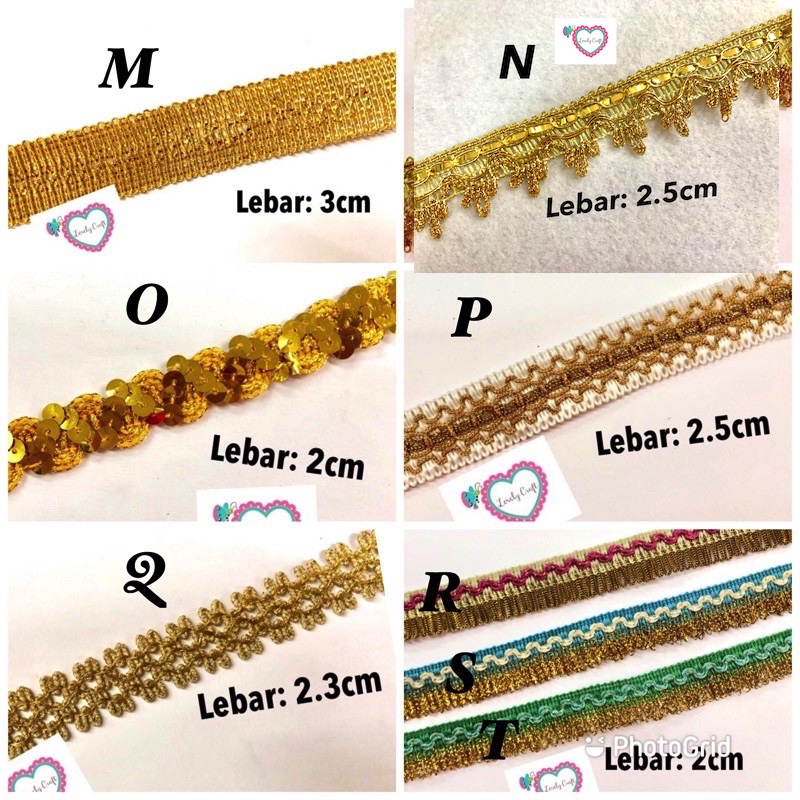 Metallic Gold Lace/Sequins Lace/Renda Emas/Lace Baju Tradisional ...