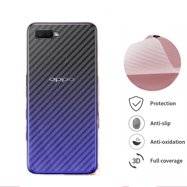OPPO A3S Carbon Fiber Back film Sticker | Shopee Malaysia