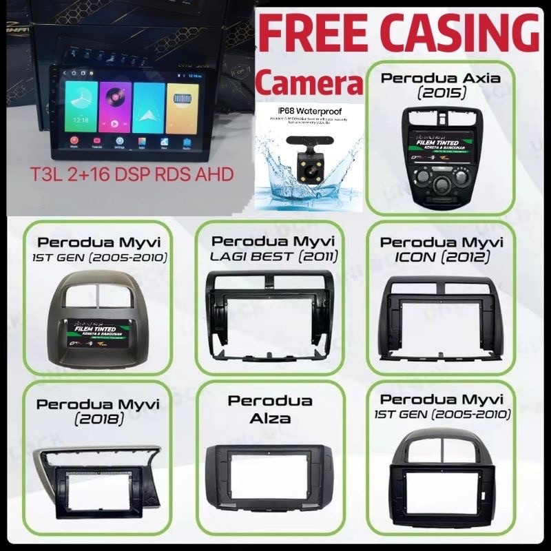 【Android Player+Casing+Reverse Camera】Android For Perodua Myvi Axia ...