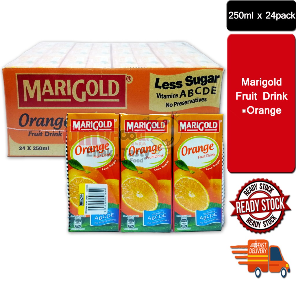 (1 Carton) 24packs x 250ml Marigold Fruit Drink [Apple / Mango / Grape ...