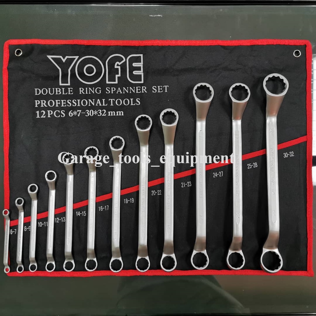 YOFE 12Pcs Double Offset Ring Wrench Set 6~32mm | Shopee Malaysia