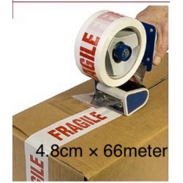 Tape Fragile 5cmX100meter / 4.8cmX66meter tape roll wrap pos laju DHL ...