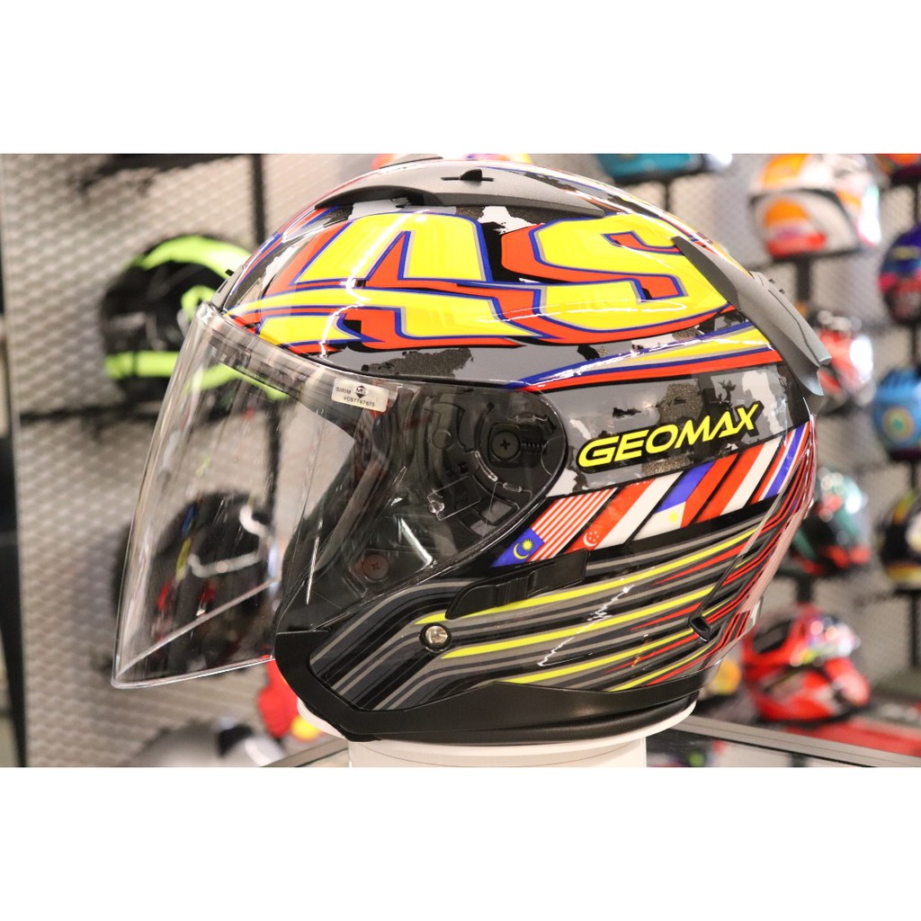 🔥 Helmet & Visor Gracshaw Geomax G555 Asean Asia Double Visor 💯 ...