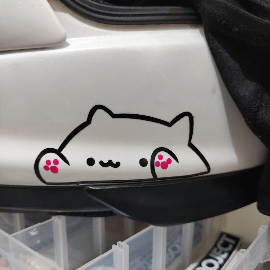 Funny Motorcycle Sticker Bongo Cat Cutting Picture Cat Lift Hand Bumper ...