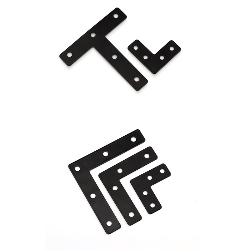 4Pcs Black T/L Shaped Metal Right Angle Bracket Thicken Steel Corner ...