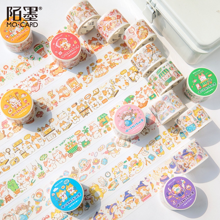 MEME MOMO Cute Cat Series Masking Tape for Journal Cute Sticker Cat ...